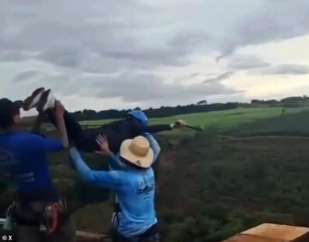 Moment woman, 21, is thrown to her death after staff forgot to attach ...