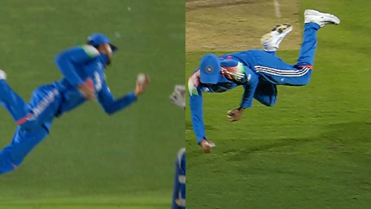 Watch: India captain Shubman Gill takes one-handed stunner vs ...