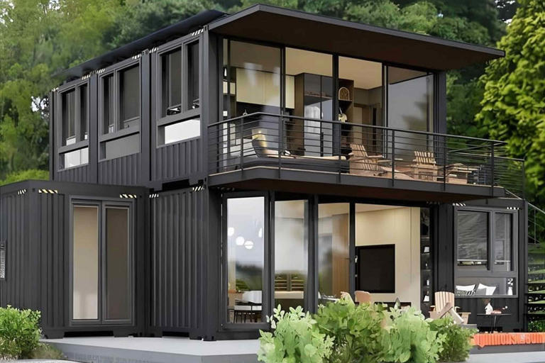 This double-decker tiny home restaurant has floor-to-ceiling windows ...