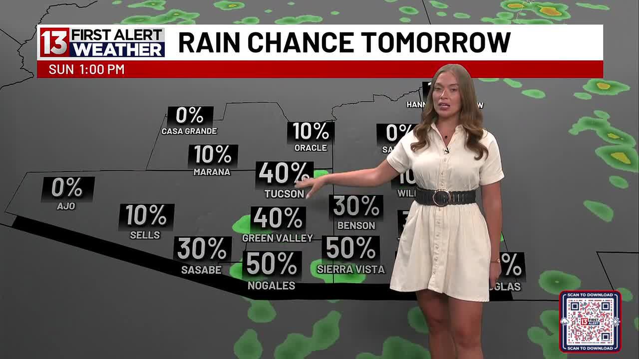 Thunderstorm chances return tomorrow