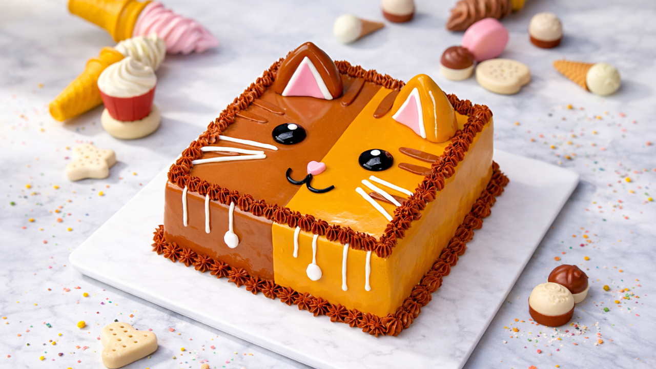 Schattige Kattengezicht Taart