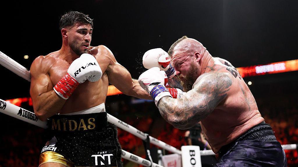 Tommy Fury beats ex-strongman Hall in exhibition
