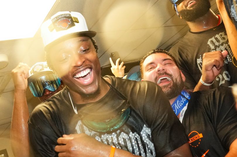 Inside wild Knicks celebrations in locker room as Jalen Brunson leads ...