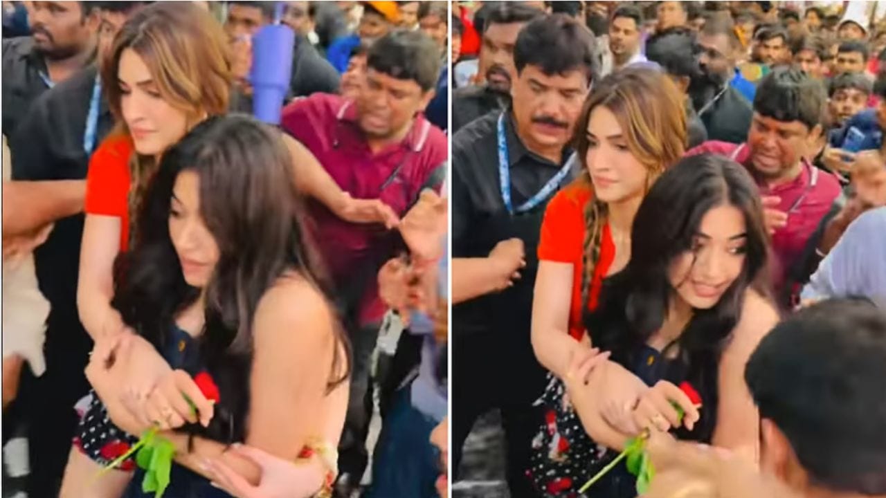 Kriti Sanon wins praise for shielding Rashmika Mandanna from swarming ...