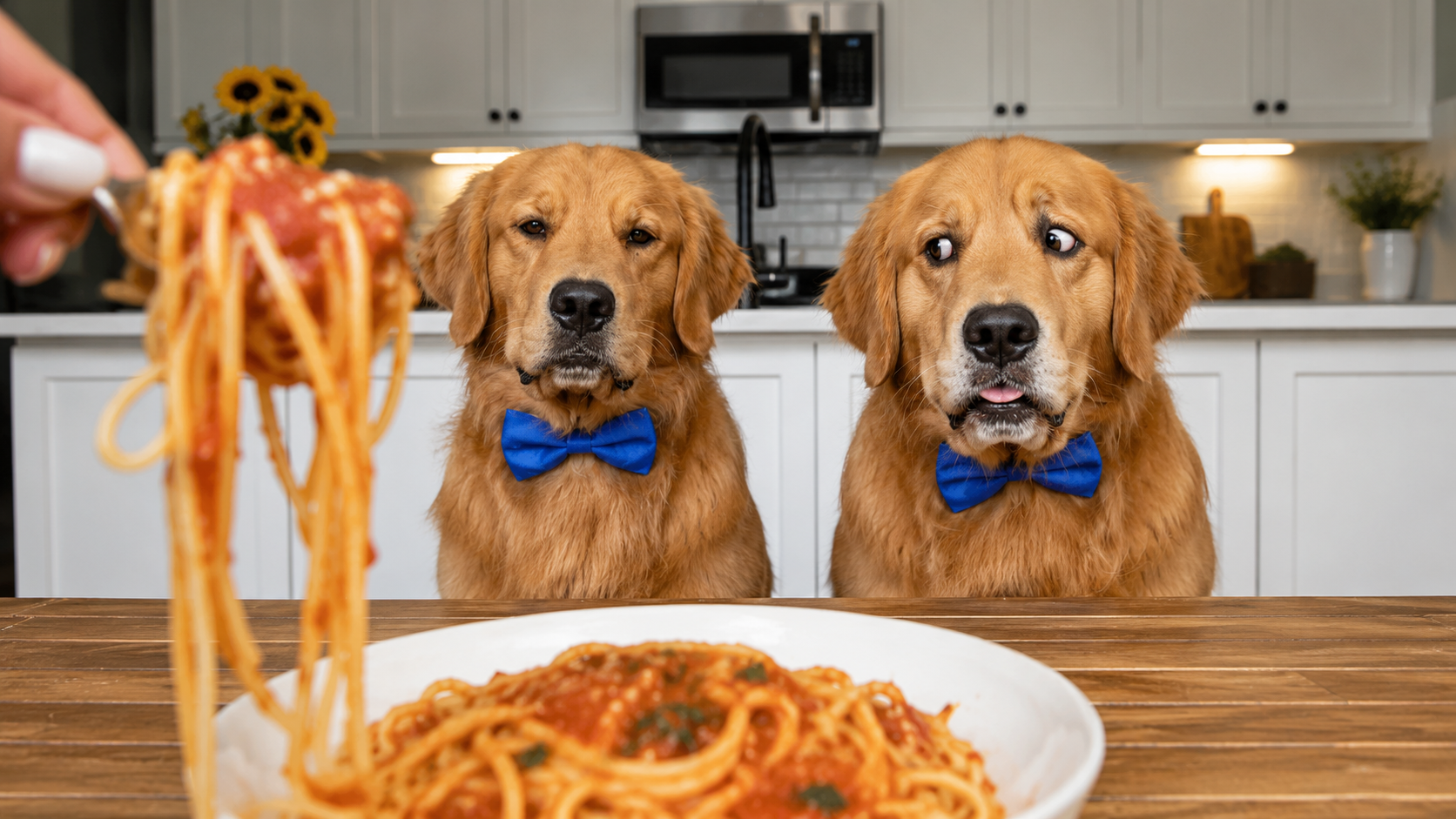 My dogs were not ready for spaghetti