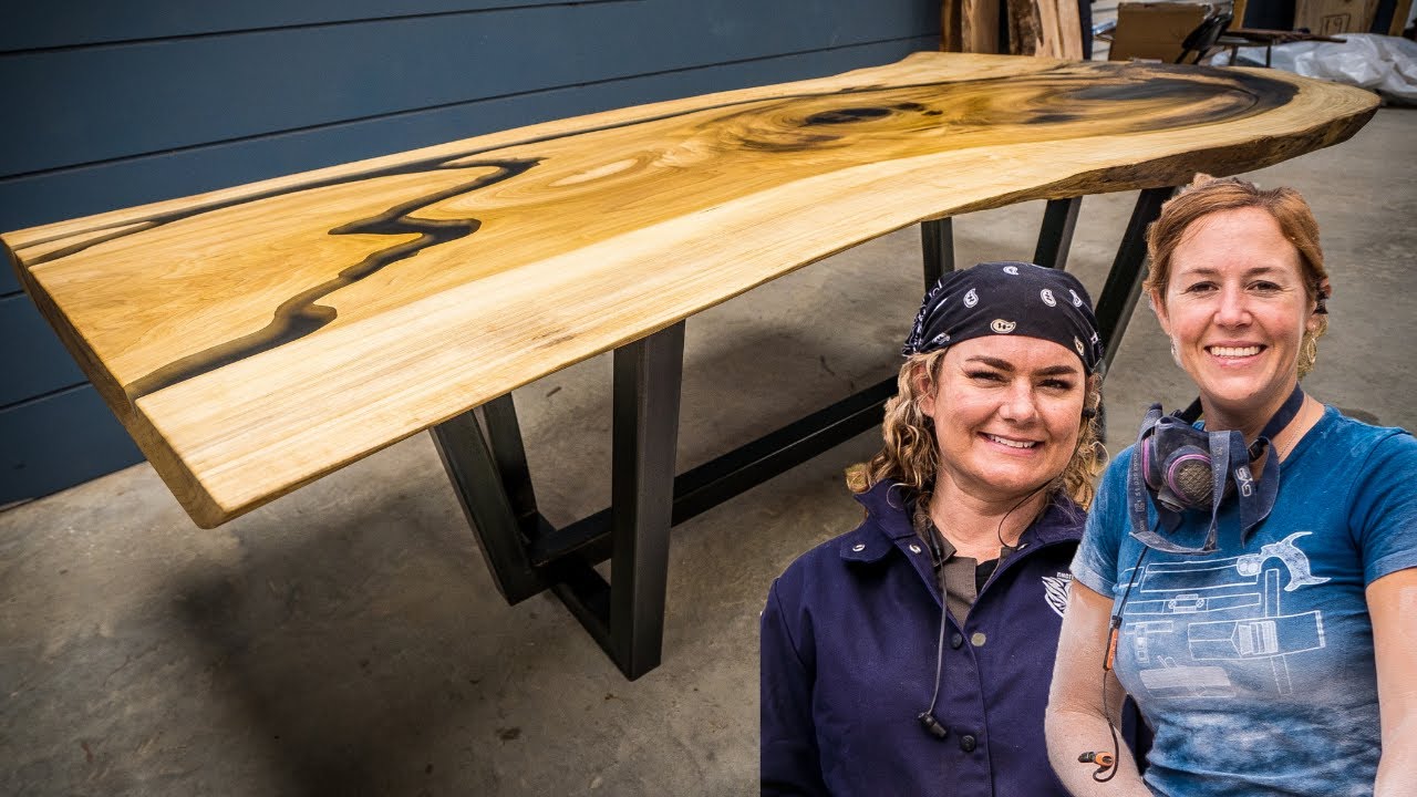 48-hour charity build: Live edge river table
