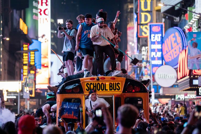 World Cup bus set on fire in New York as Knicks' NBA win sparks chaos