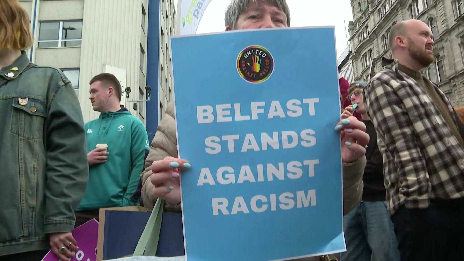 Thousands show at Belfast anti-racism rally after days of unrest