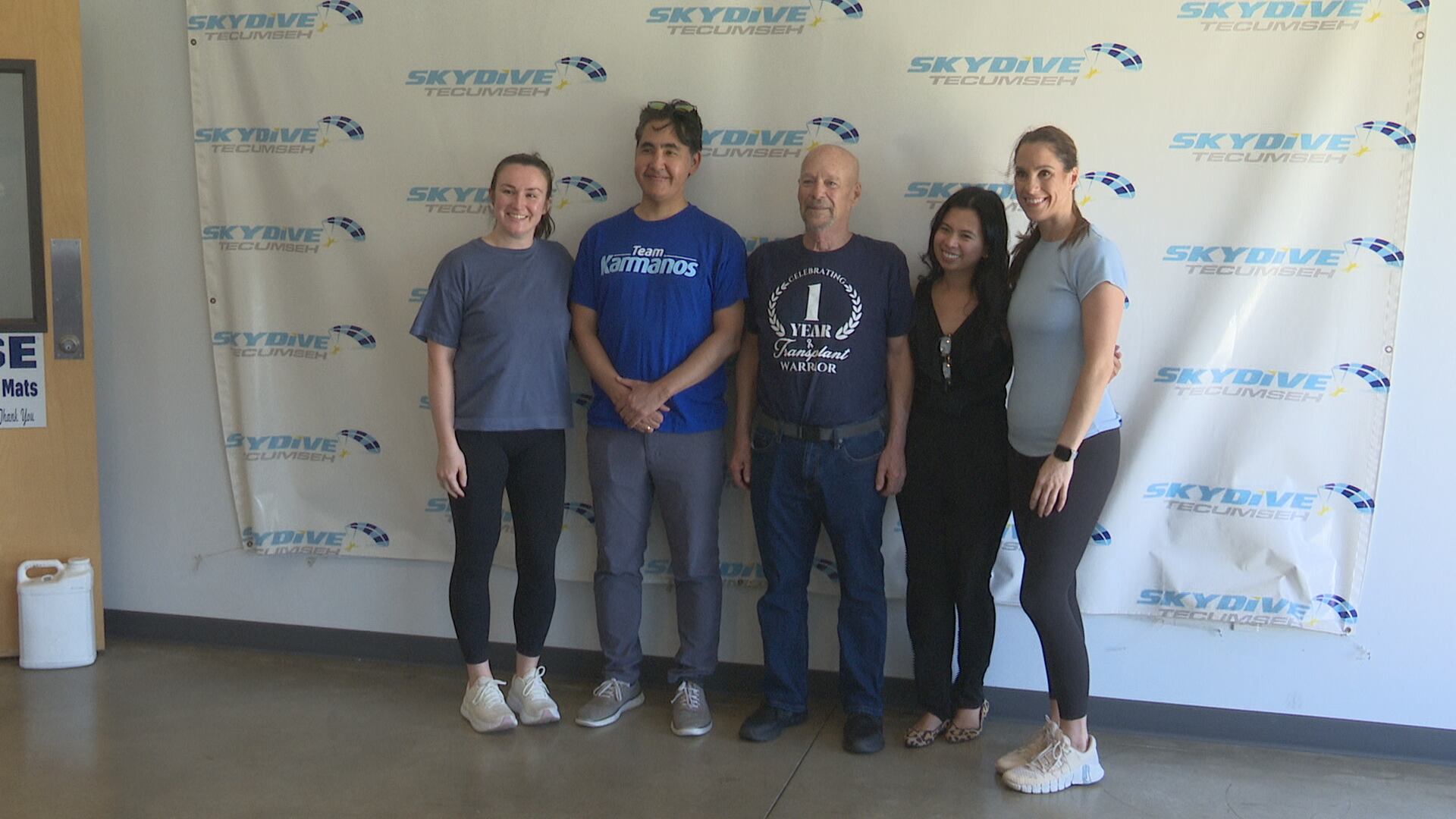 Cancer survivor celebrates one year after transplant with skydive