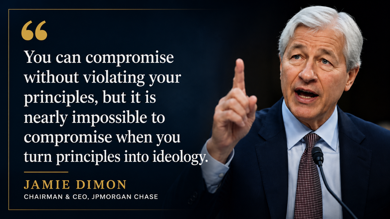 Quote of the day by Jamie Dimon: You can compromise without violating ...