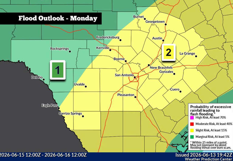 As cold front nears, South Texas faces rising flash flood threat this week