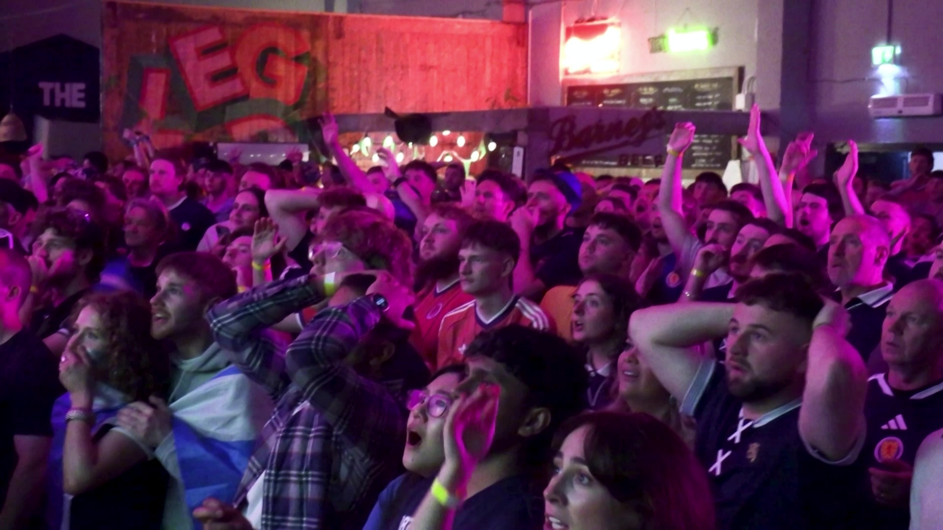 Scottish fans celebrate win in first football World Cup game in 28 years