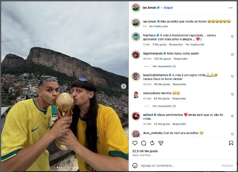 'Gringo pasa 24 horas en Brasil': Así fue la última publicación de ...