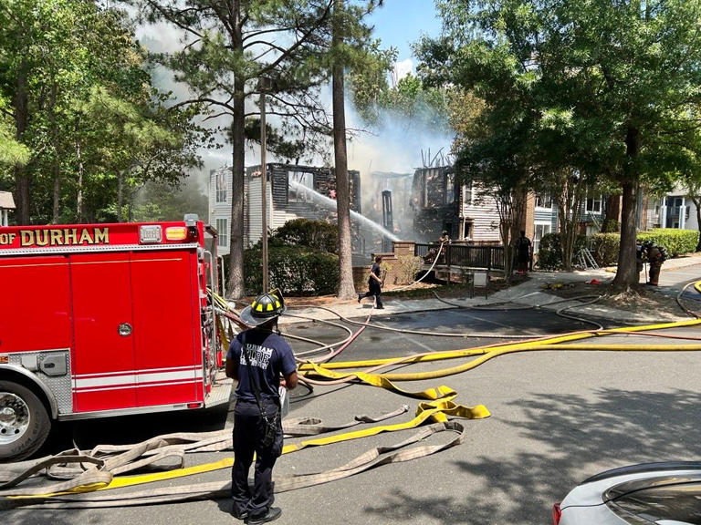 Large fire destroys Durham apartment building