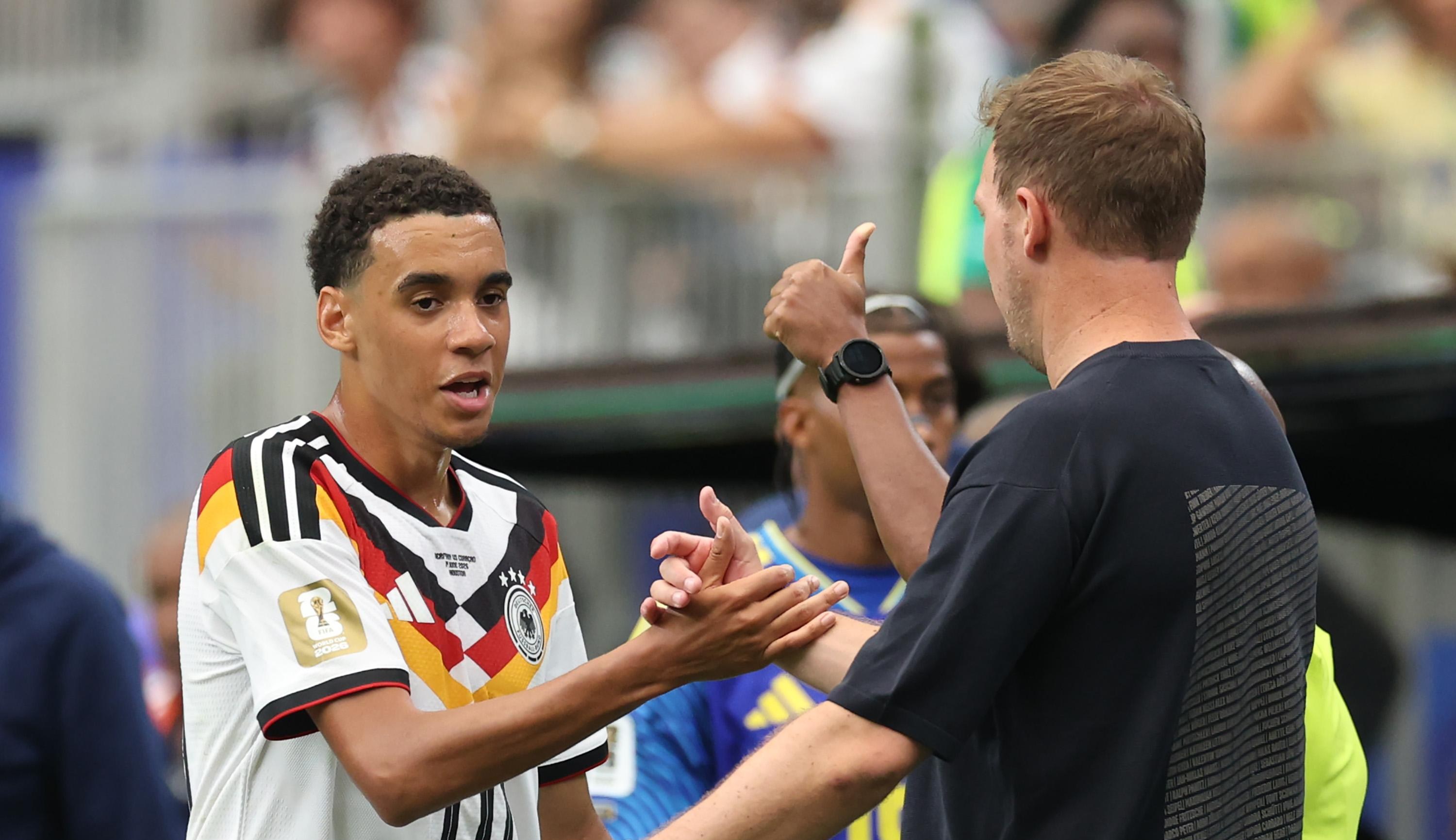 Germany star Jamal Musiala subbed out because of thigh issue, but is okay