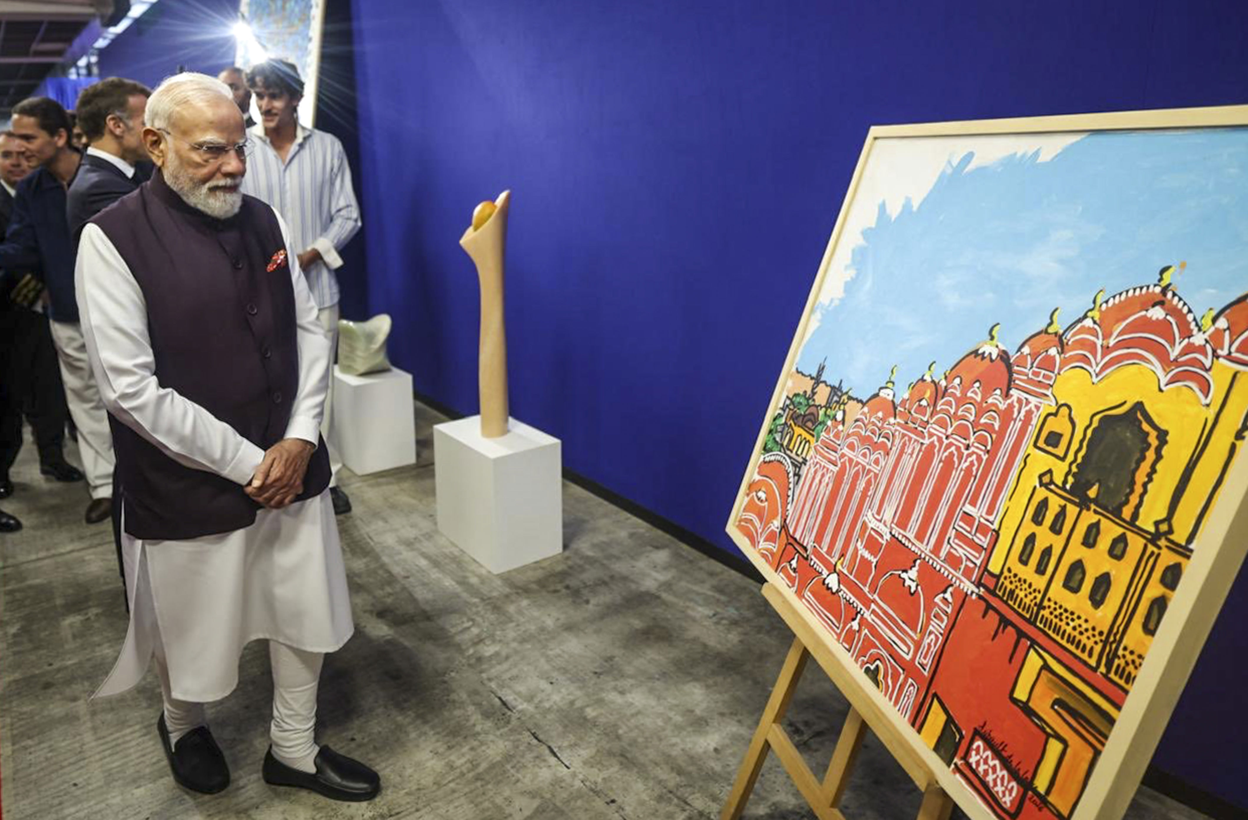 Modi, Macron view artworks of French artists who attended art residency ...