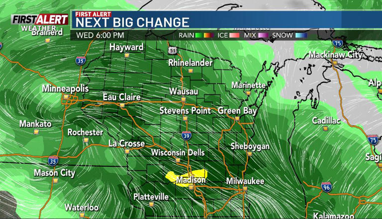 First Alert for an unsettled week ahead with shower and cooler temps
