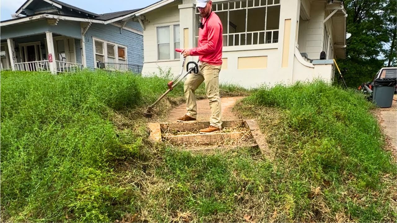 Sidewalk was completely buried after years of neglect