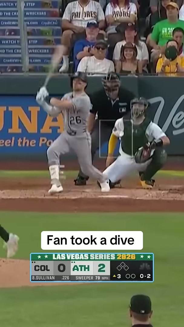 Fan falls into bullpen going for a home run ball