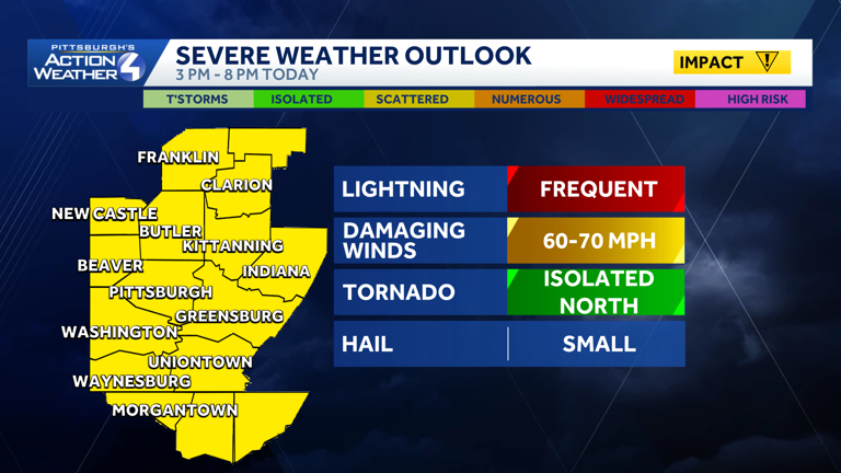 Live: Tornado warning issued Clarion County | Watches across western PA