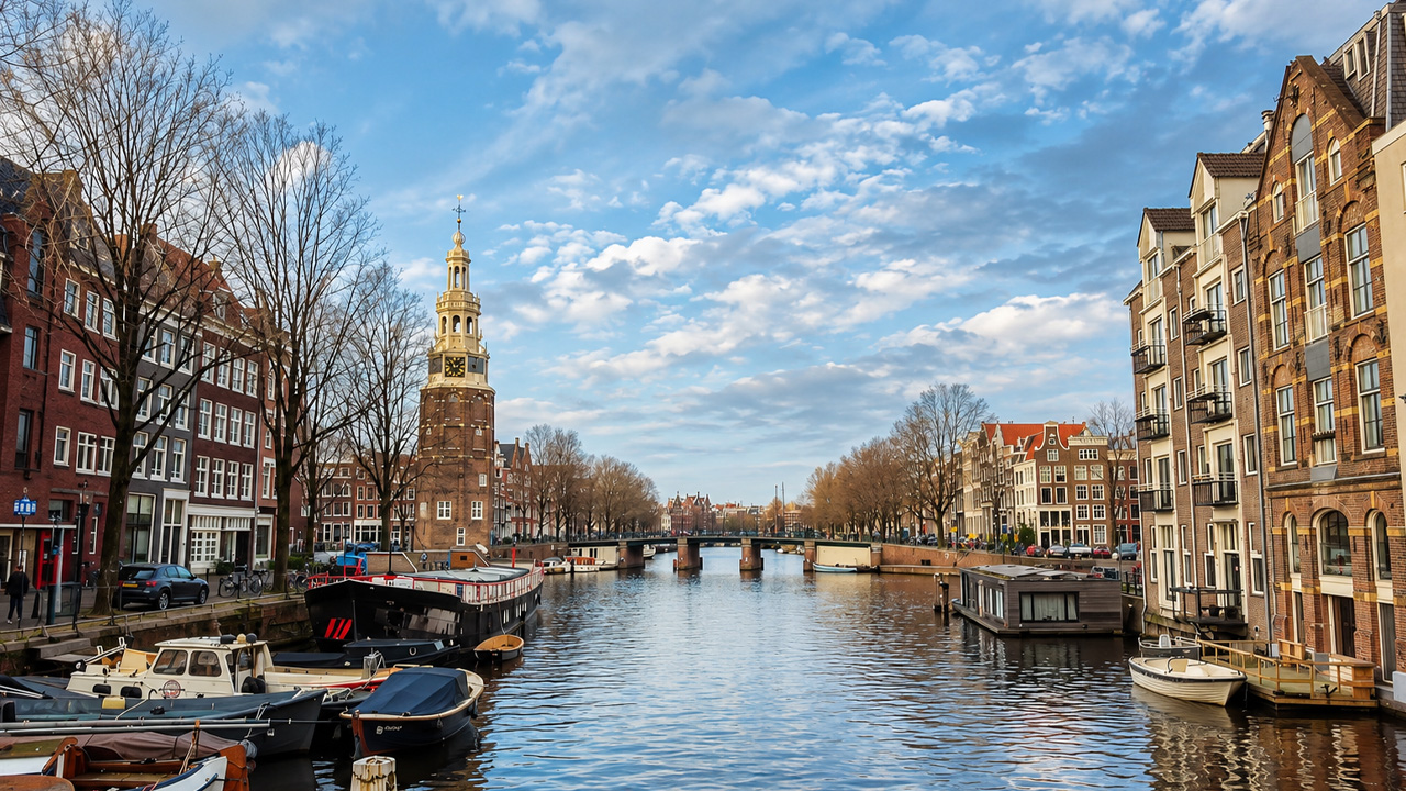 Quiet Amsterdam canals beyond the tourist center