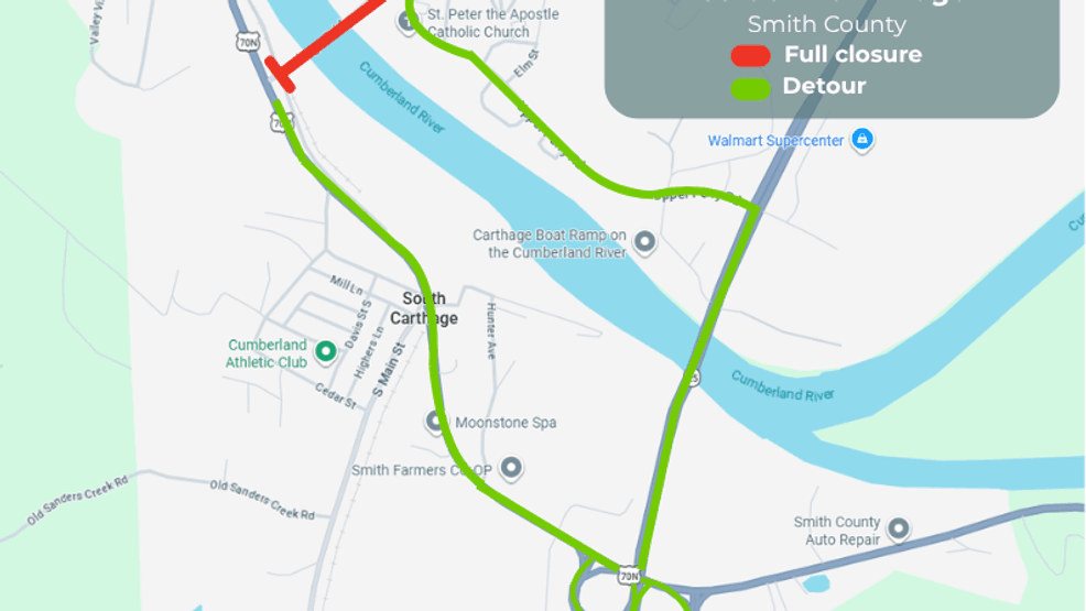 Cordell Hull Bridge in Smith County closing next week for inspection