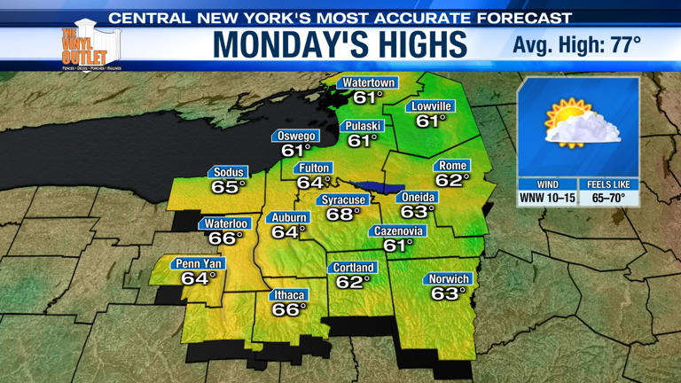 Cool, refreshing air moves in Monday