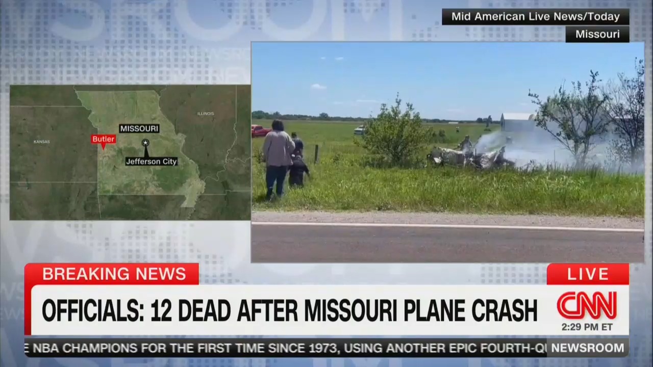 Just in: 12 people dead after skydiving plane crashes in Missouri