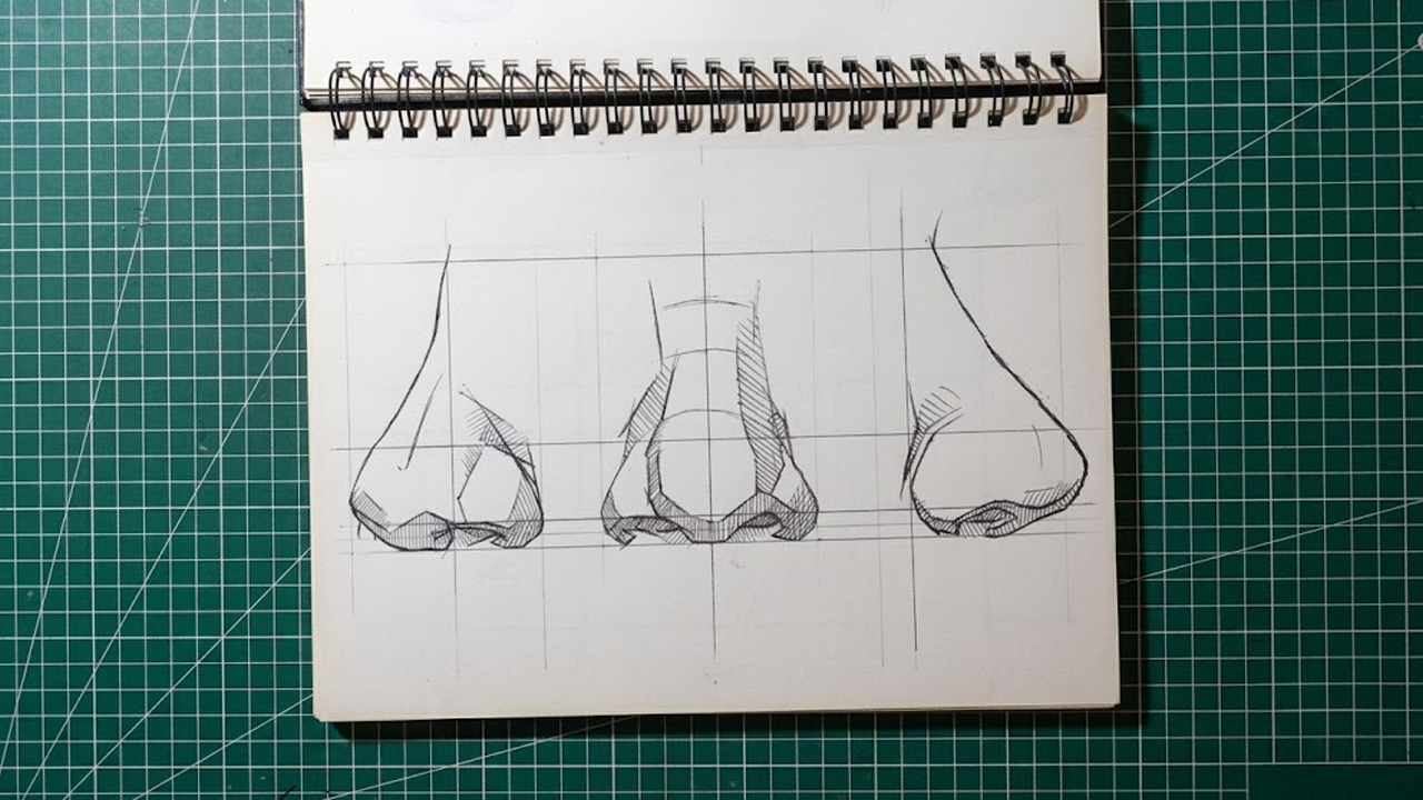 Master ear and nose drawing in multiple angles for realistic portraits