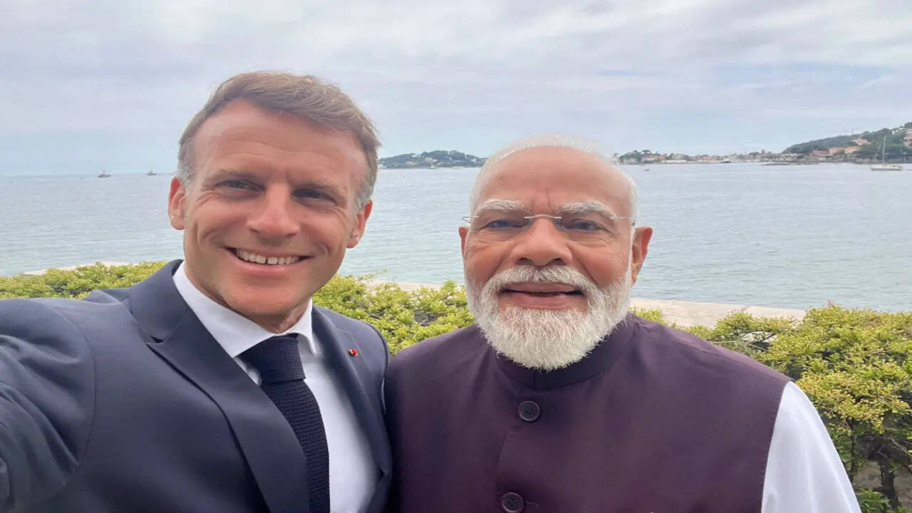 'Nice!': Macron shares selfie with PM Modi, internet loves the clever ...