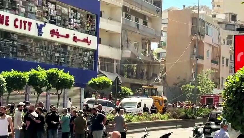 Aftermath of strikes on Beirut's south suburbs