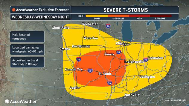 Severe thunderstorm risk to return to storm-weary Midwest