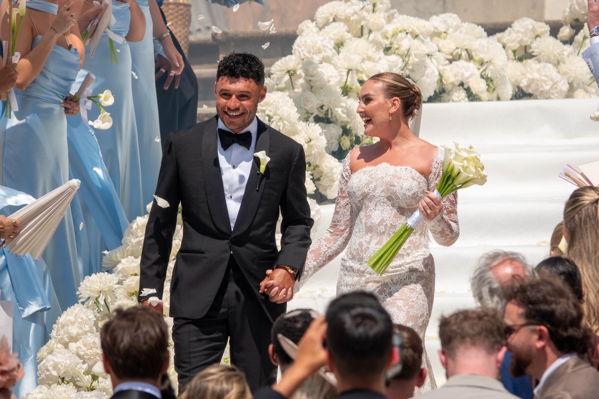 Perrie Edwards glows in lace wedding gown as she marries Alex Oxlade ...