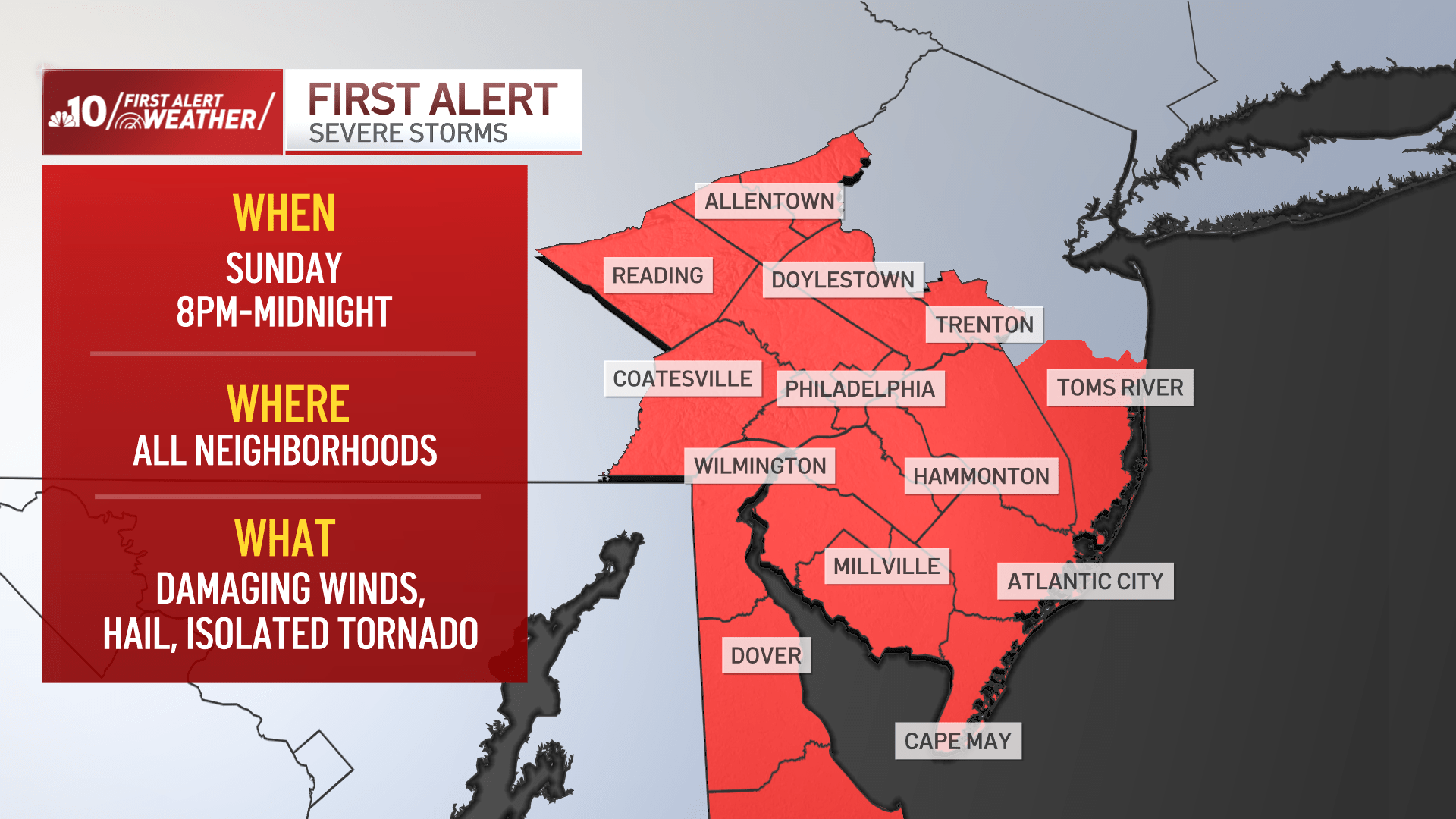 Severe storms tonight, cooler start to the work week