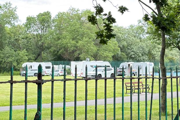 Travellers remain at popular park as council 'working on appropriate ...