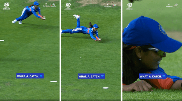 Watch Shreyanka Patil takes a stunning catch to dismiss Rameen Shamim