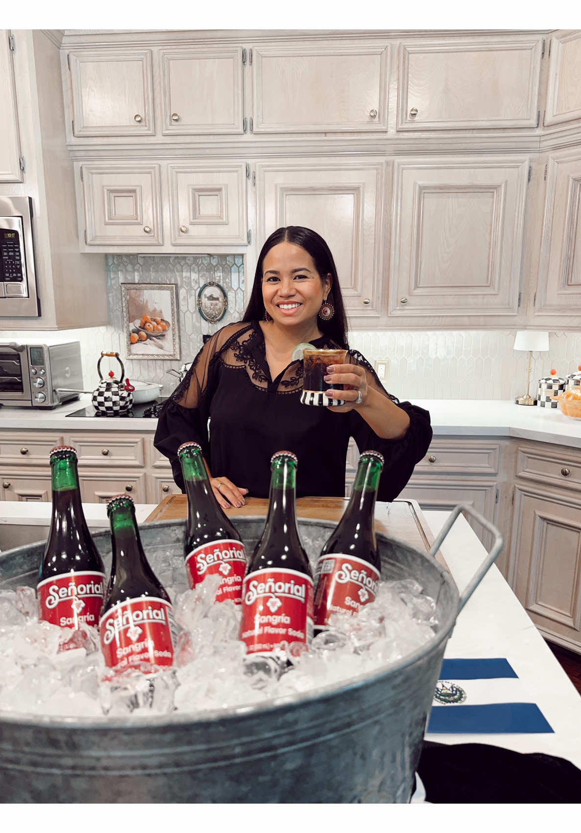 A happy new day mixing up a Señorial sangria soda drink in my kitchen ...