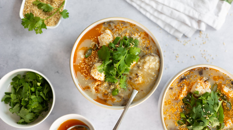 Comforting ginger chicken jook (rice porridge) recipe