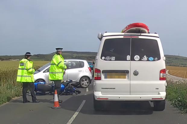 Motorcyclist seriously injured after crash on Military Road