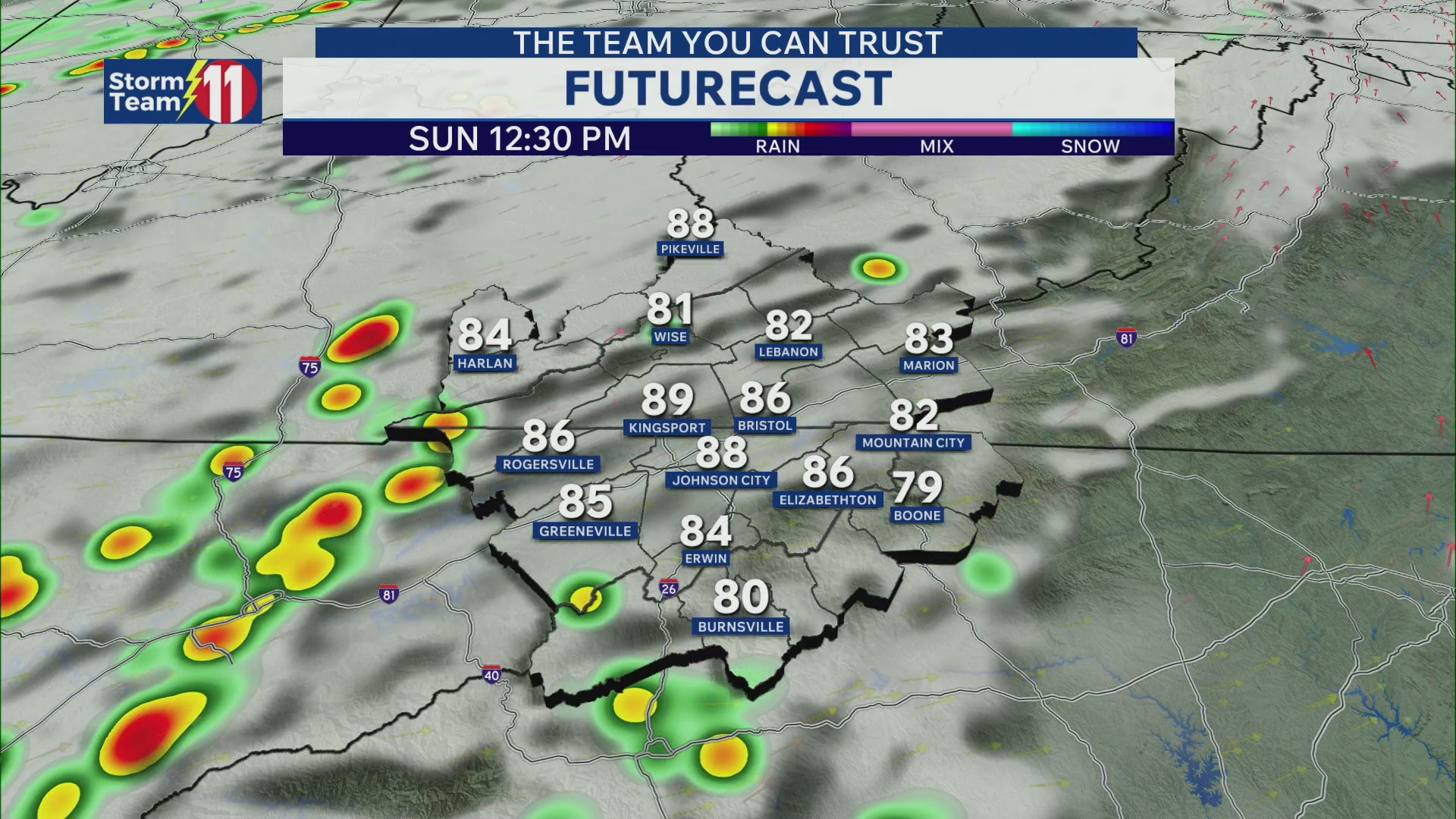 Rain continues through evening, drier and cooler tomorrow
