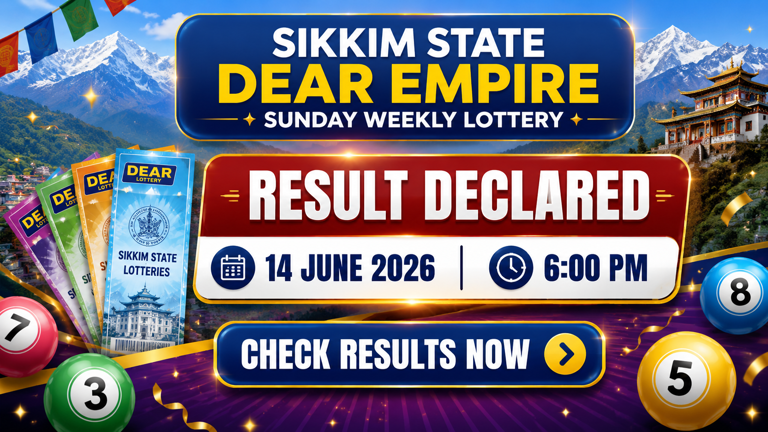 Sikkim State Dear Empire Sunday Weekly Lottery result declared at 6 PM ...