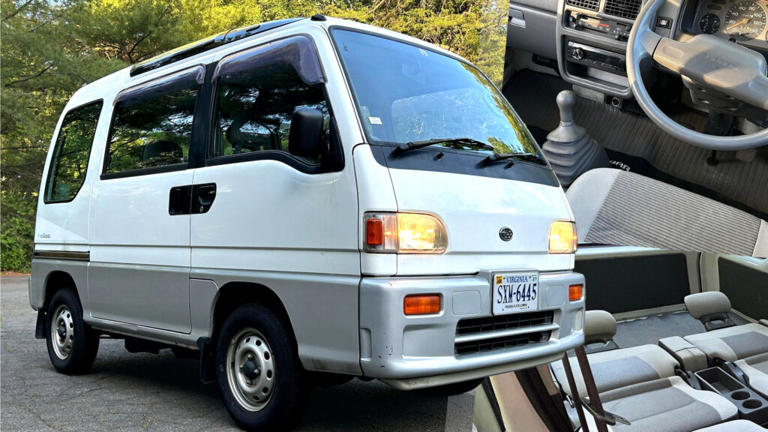 This Subaru kei van parks like a motorcycle but swallows half your garage