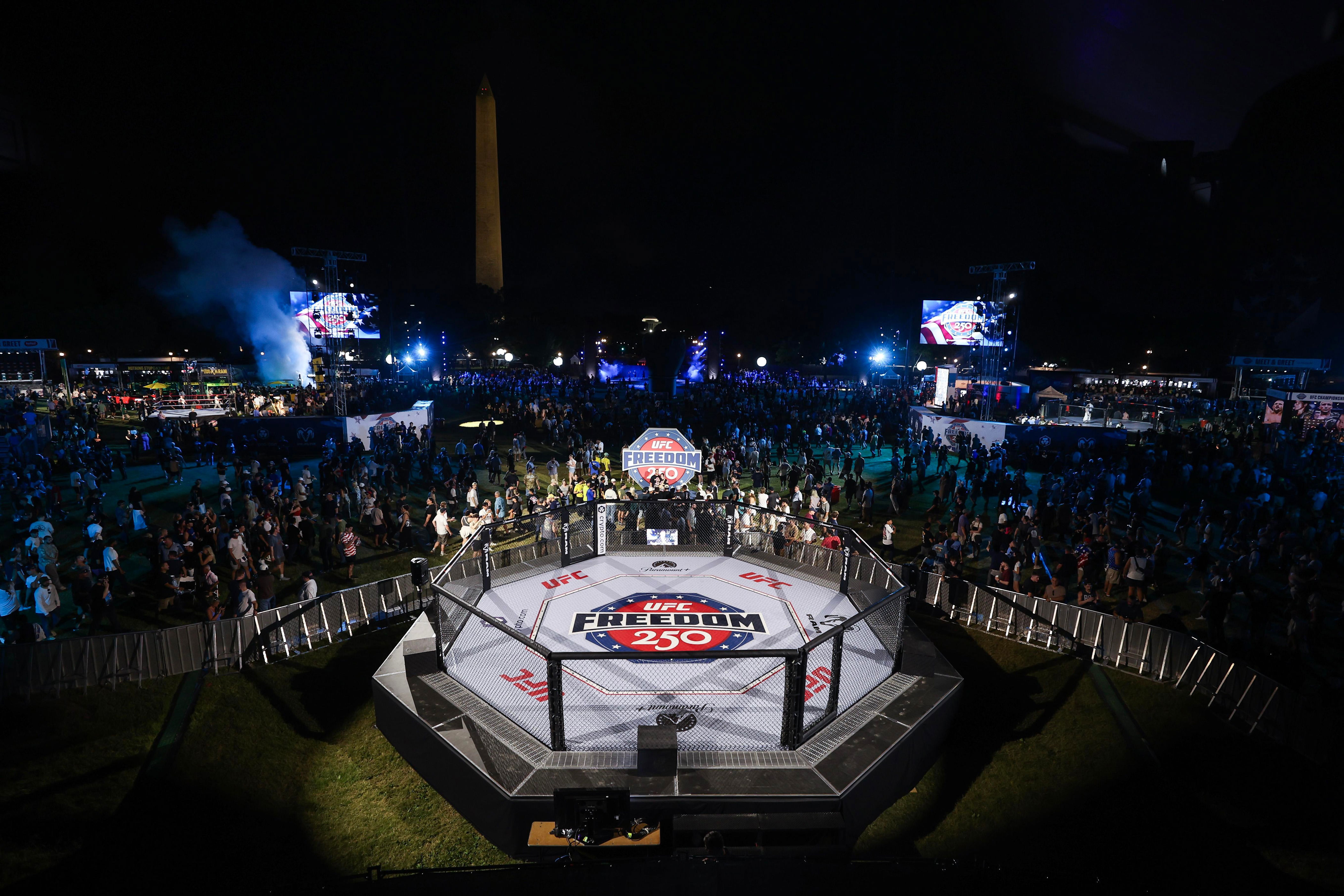 UFC Freedom 250 weather-related updates, rain delays and more from ...