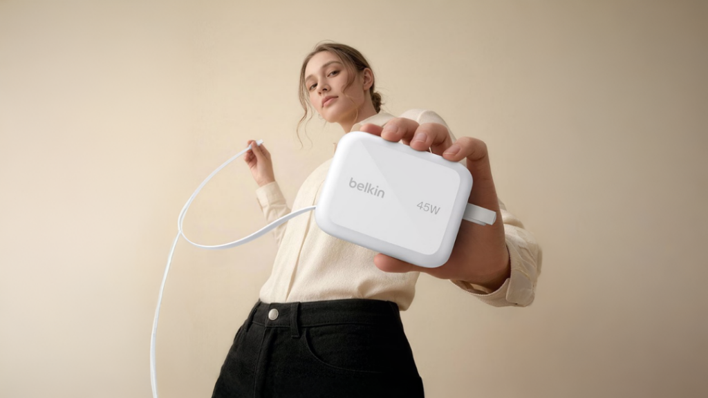 Belkin launches new 45W GaN charger with a built-in retractable USB-C cable