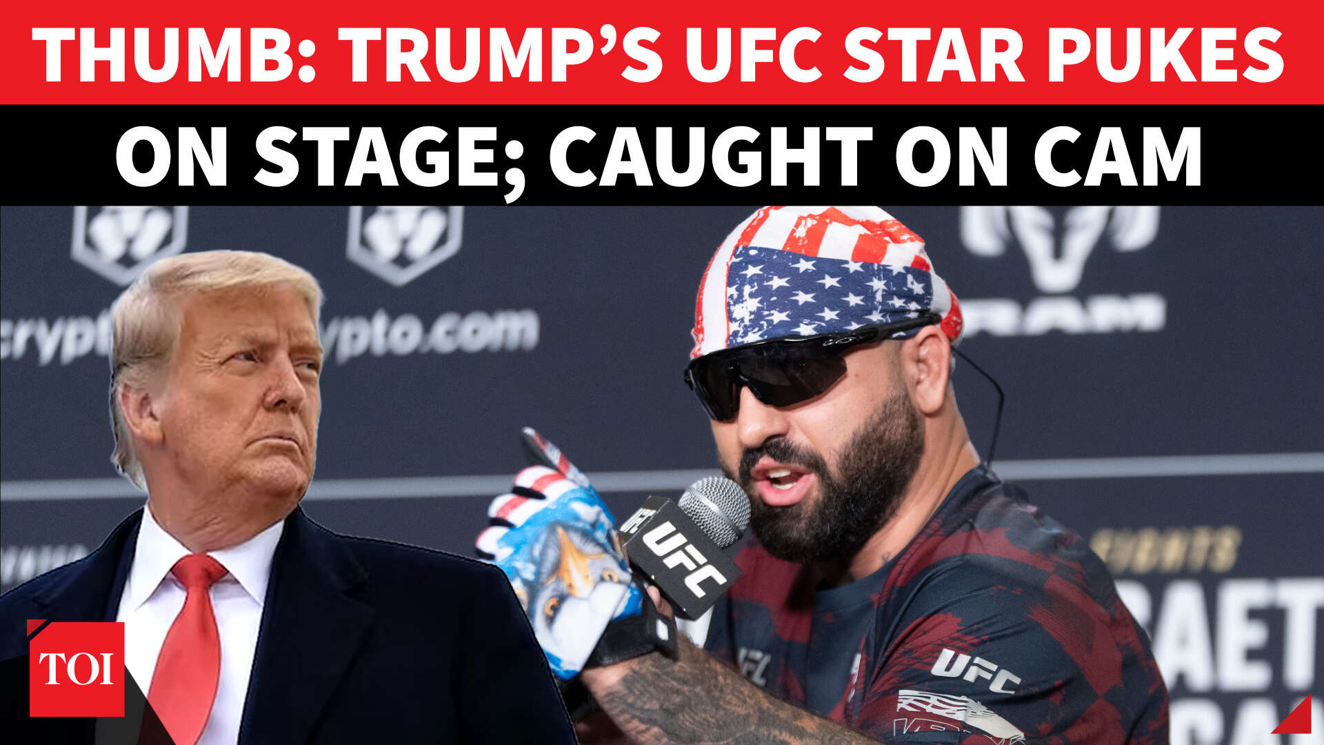 Wild moment: Trump's UFC star humiliates himself on stage; shock vomit ...