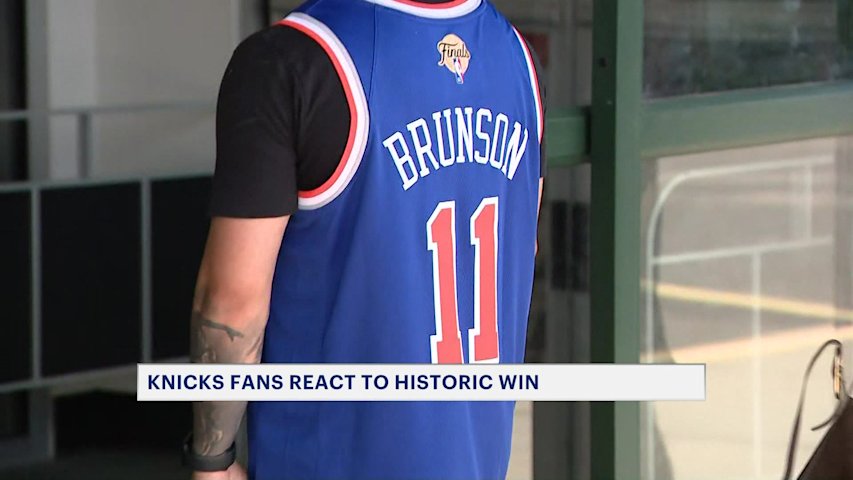 Long Islanders line up to get Knicks gear after NBA Finals win