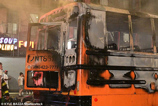 New York descends into chaos as fans rip apart school bus and teen is ...