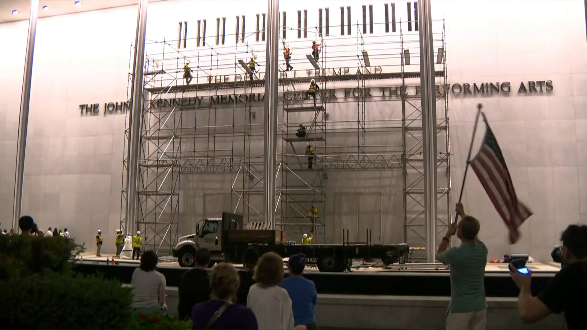 Trump’s name has been removed from the Kennedy Center building