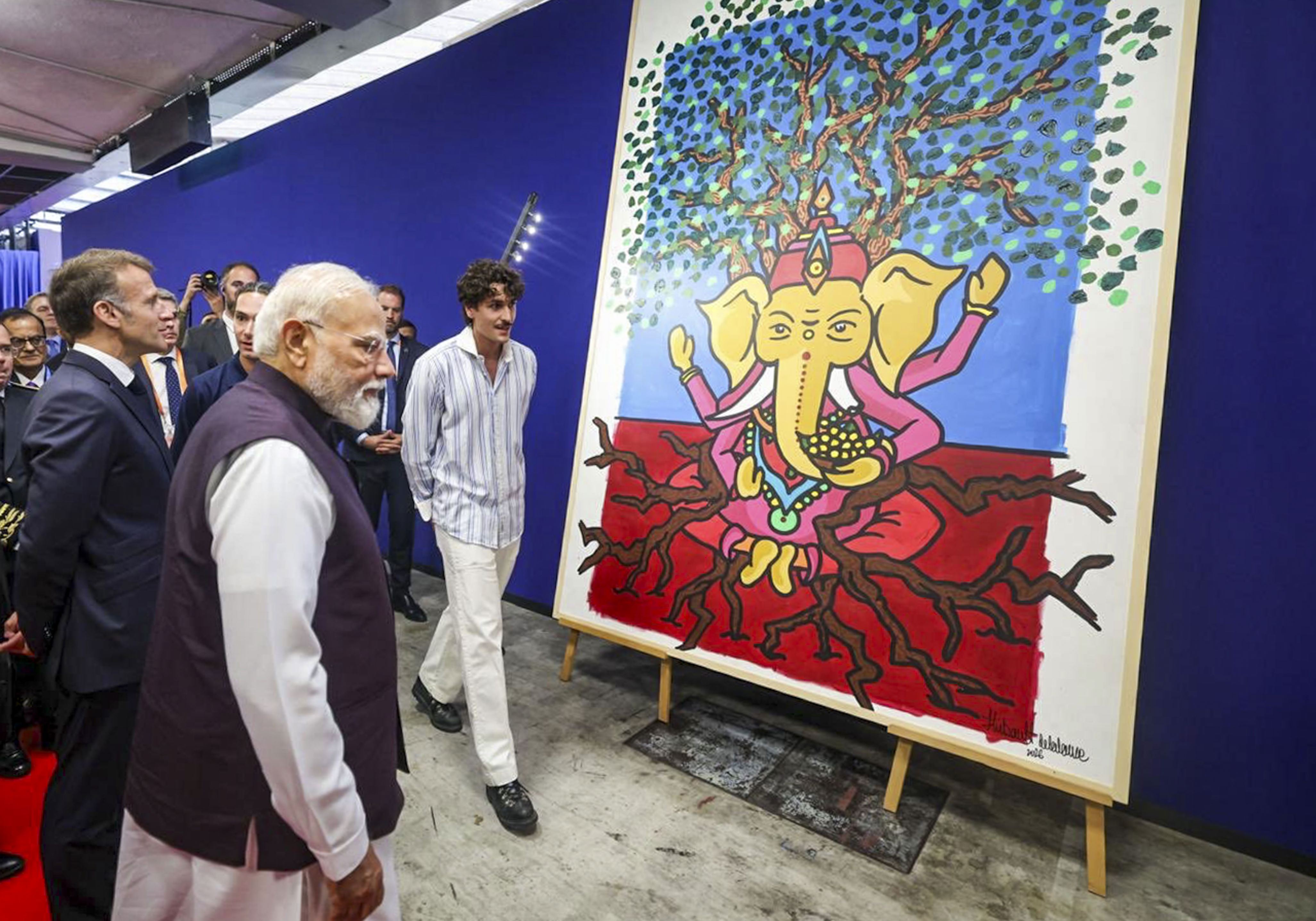 Modi, Macron view artworks of French artists who attended art residency ...