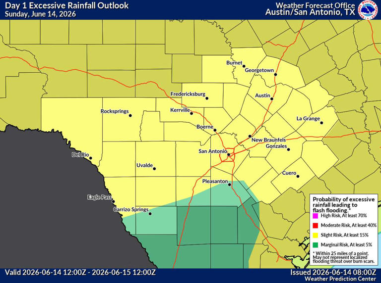 Flood watch begins Sunday night for Austin as heavy rain raises flash ...